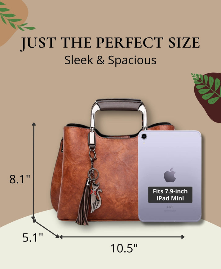 Trinity Handbag | 3-compartment Vegan top-handle Purse | Women Fashion ...