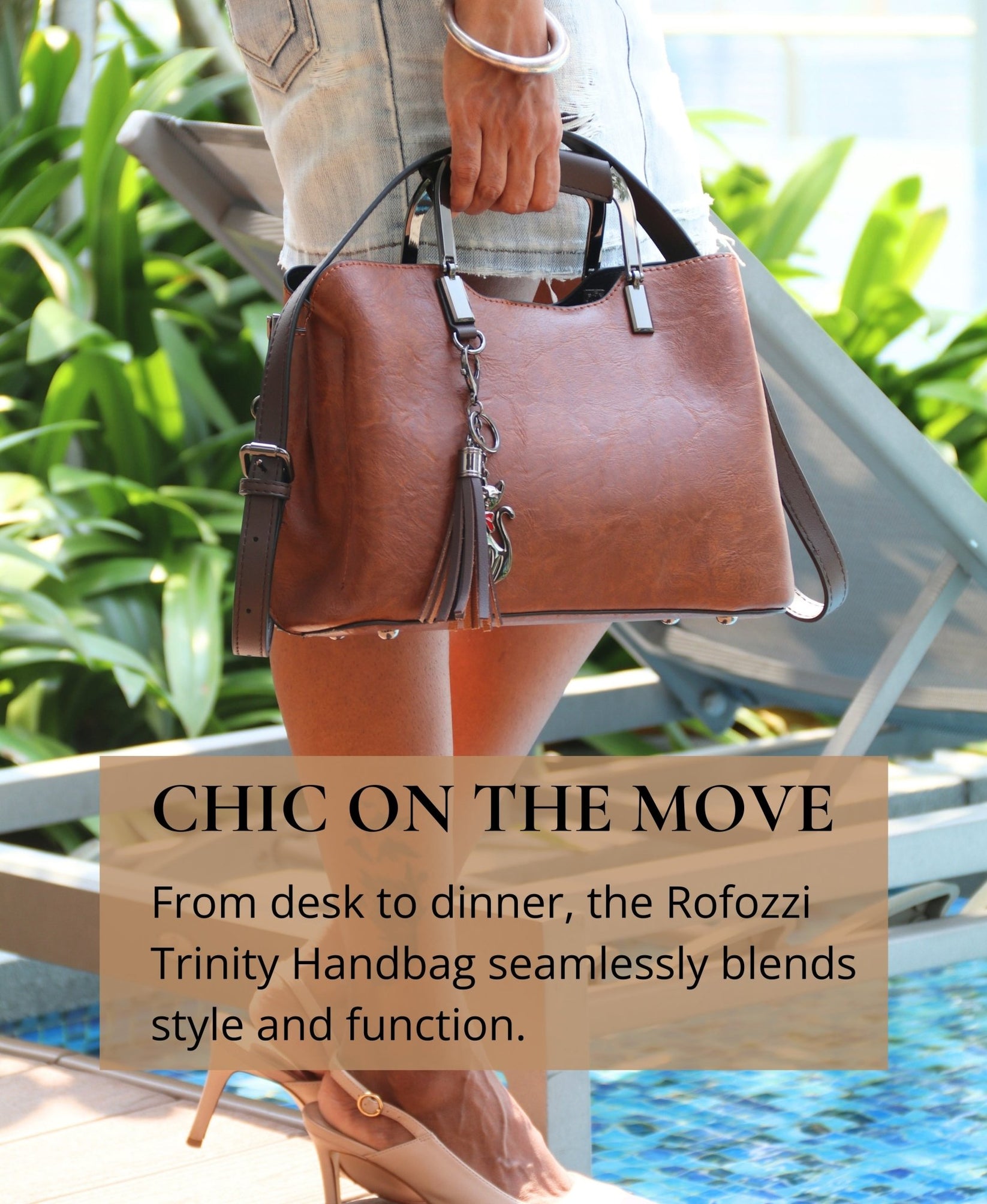 Trinity Handbag | 3-compartment Vegan top-handle Purse | Women Fashion ...